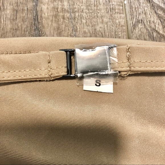 Swim | Nwt Cut Out Swimsuit Micro Monokini Camel Model Gold Buckle Open ...